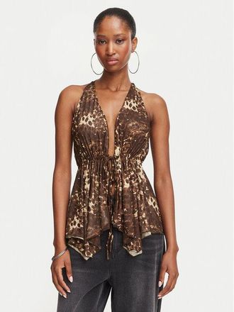 Juicy Couture Bluse JCWCT226340 Braun Slim Fit