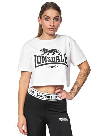 Lonsdale Gutch Common T-Shirt, Blanc/Noir, M Femmes