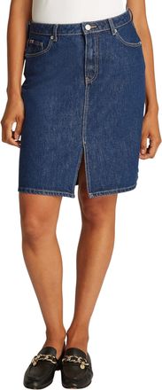 Tommy Hilfiger Damen Jeansrock Straight Ace Knielang, Blau (Ace), 32