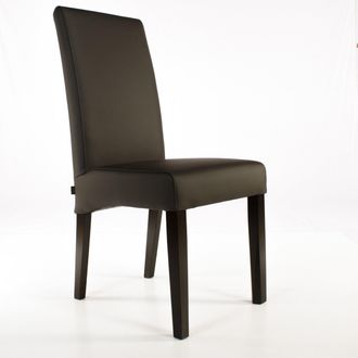 SIX Echt-Lederstuhl Massiv mit Nosag Federn Komfort Latexgurte Design Esszimmerstuhl Bambi Vollbezogen-Rindsleder Holzgestell Vollverleimt 150kg Belastbar