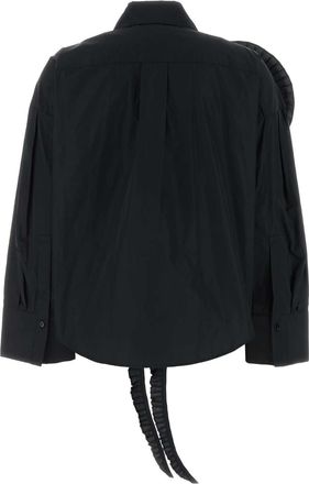 Blumarine Ruched Taffeta Shirt - Black