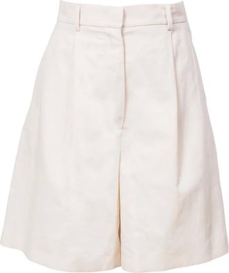 Max Mara Femme, Shorts, Blanc, Taille: 40 FR Bermuda en coton et lin