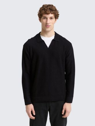 Tom Tailor Strickpullover Pullover & Strickjacken Relaxed Fit Strick-Poloshirt