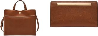 Fossil Damen Carmen Braune Ledertasche und Liza Portemonnaie, Set