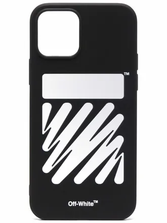 Off-white coque diPhone 12 Pro &agrave; rayures Diag - Noir