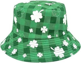 Generic Chapeau cloche r&eacute;versible pour la Saint-Patrick pour homme et femme - Double face - Motif tr&egrave;fle irlandais - Accessoires de costume, B - Vert., Taille