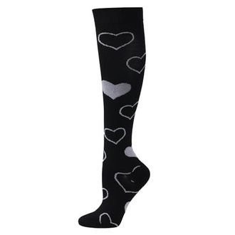 Generic Chaussettes de compression &eacute;lastiques pour course &agrave; pied, saut, bas de compression en jacquard pour mollet chien, gris fonc&eacute;, S