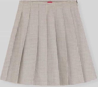 HUGO BOSS Regular Fit Mini-Rock aus Baumwoll-Mix mit Plissee-Falten