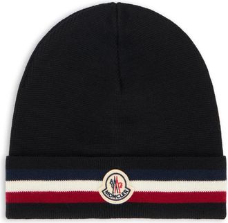 Moncler Trikolor Wollm&uuml;tze - - Accessories - Herren - Schwarzk - ONE SIZE