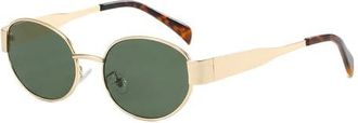 Generic Lunettes de soleil en métal avancées 2026 2024 Lunettes de soleil ovales vintage, Doré/vert, Taille unique