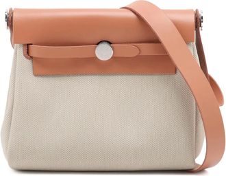 Herm&egrave;s 2025 Military Toile and Vache Hunter Herbag Zip 20 crossbody bag - Braun