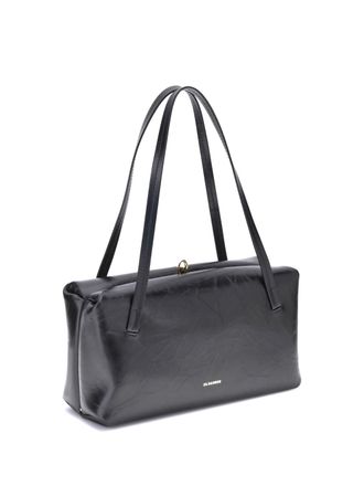 Jil Sander Womens Small Goji Pillow Shoulder Bag Black Calf Leather Bos Taurus