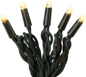 Hellum LED Lichterkette Außen, verlängerbar, 7,9 m mit 80 warmweißen LEDs, grünes Kabel, ohne Netzteil, Weihnachtsbeleuchtung für Garten und Party <59lm 5551