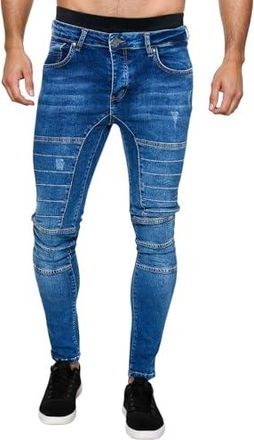 Generic Jean Homme Jeans Homme Jean Homme Regular Confortable Classique Coupe Moto Slim Fusel&eacute;e Stretch - Cinq Poches Classiques, Id&eacute;al pour Style Casual Urba