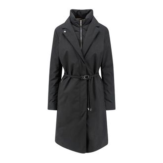 Moorer Belted Coats - - Coats - Damen - Schwarzk - XS