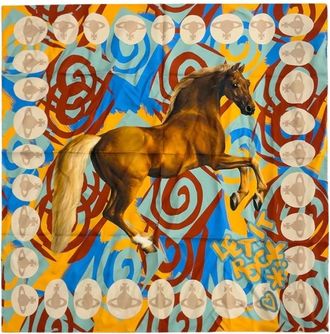 Vivienne Westwood Femme, Accessoires, Multicolore, Taille: ONE Size Horse Square 90x90