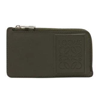 Loewe Pre-owned Anagram Leather Coin Card Holder - Femme - Pre-owned - Vert - Taille: ONE Size
