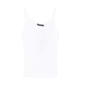 Dolce & Gabbana Femme, Tops, Blanc, Taille: 40 FR Hauts sans manches