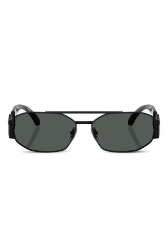 Versace Verzierte Sonnenbrille mit Doppelsteg - Schwarz
