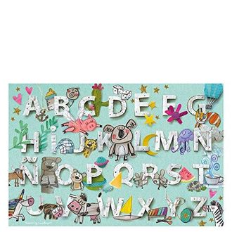 Laroom Teppich Bollato Kinder Design ABC, Vinyl antiliscante 133x200cm grün