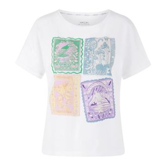 Marc Cain Verziertes Baumwollshirt - - Tops - Damen - Wei&szlig; - L