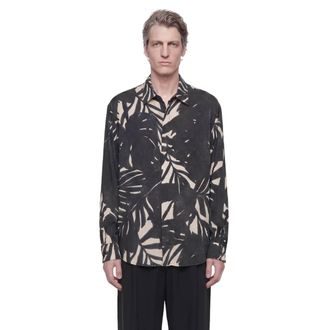 Emporio Armani Comfort Fit Shirt in Printed Fluid Viscose