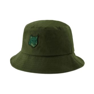 Maison Kitsun&eacute; Bold Fox Head Bucket Hat - - Accessories - unisex - Gr&uuml;n - M/L