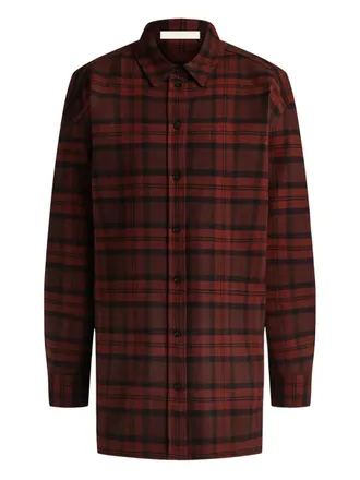 12 Storeez chemise en coton &agrave; carreaux - Marron