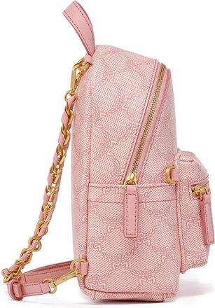 MCM Womens Stark Lauretos Backpack Pink Polyurethane Backpacks