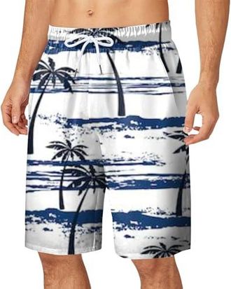 Generic Short de bain hawa&iuml;en &agrave; s&eacute;chage rapide pour homme avec poches, bleu ciel, XL