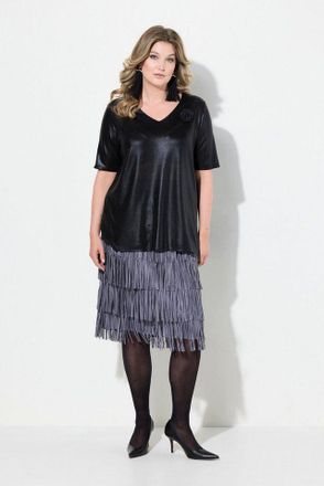 Miamoda T-Shirt T-Shirt mit Brosche A-Linie Glanz-Jersey