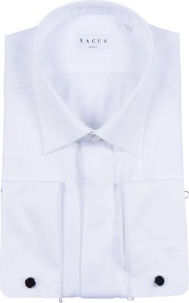Xacus Homme, Chemises, Blanc, Taille: XL Camicia Collo Italiano Tinta Unita Tela