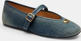 Coach Mary Jane Aus Denim Im Used-Look