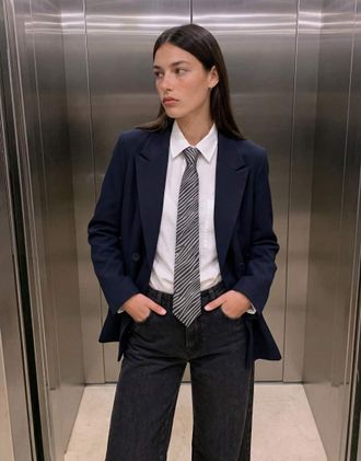 Vero Moda zweireihiger Blazer im Anzugstil als Kombiteil in Marineblau