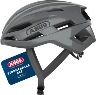 ABUS Rennradhelm StormChaser ACE - leichter Fahrradhelm f&uuml;r Radrennen, Gravelbike-Touren und Cyclocross - f&uuml;r Damen und Herren - Gr&ouml;&szlig;e M, Grau