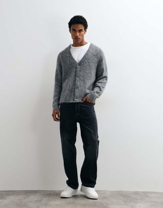 Asos Oversize-Strickcardigan in Grau