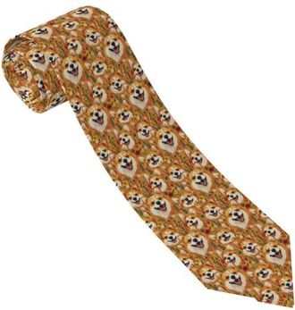 Generic Cravate Homme Imprim&eacute; Mignon De Corgi &Agrave; Fleurs Tendance Men Tie Confortable Cravate Pour Hommes Pour Affaires Mariage &Eacute;v&eacute;nements