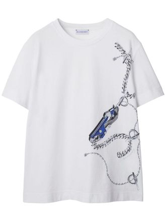 Burberry t-shirt à imprimé Knight - Blanc