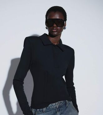 Asos Tall TTYA polo en jersey compact noir-Marron
