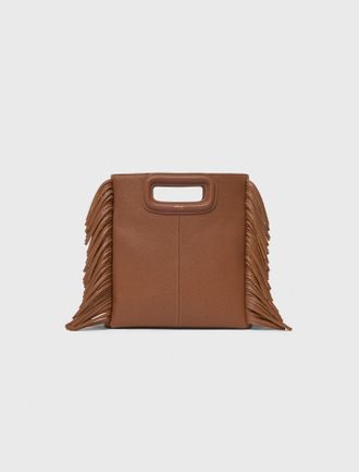 Maje M-tasche Aus Genarbtem Leder - Cognacfarbe - Maje