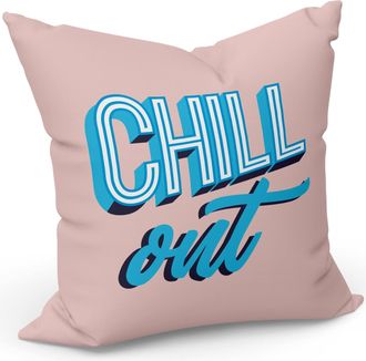 Fabulous Kissen Kissen mit Kissenbezug 40x40 cm Chill Out Typografie Retro 90er Jahre Nachricht Text