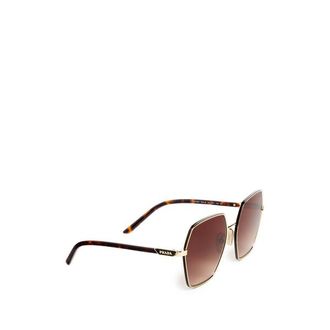 Prada schräge Sonnenbrille in Gold