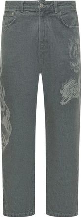 GCDS Gcds, Homme, Jeans, Gris, Taille: W32 Pantalon Large en Denim