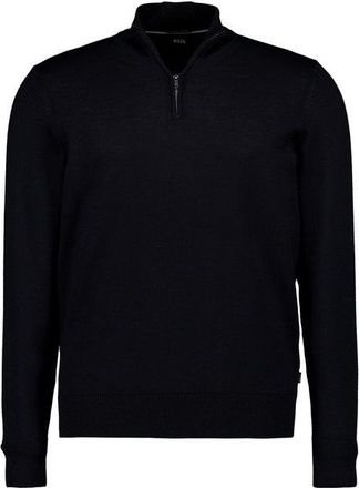 HUGO BOSS Herren Pullover schwarz Merinowolle unifarben