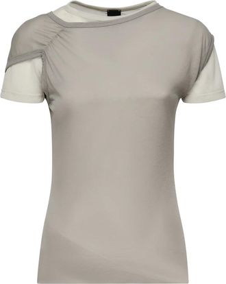 Pinko Pinko, Femme, Tops, Gris, Taille: 40 FR Jersey Garza Pulls