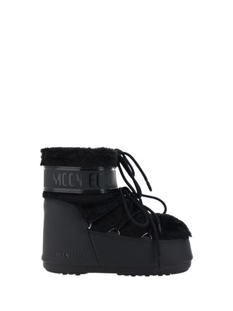 Moon Boot Womens Icon Low Faux Fur Boots Black Upper: Modacrylic
