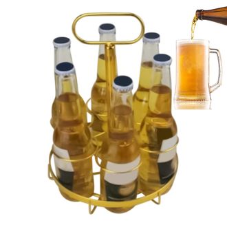 Generic Weinregal - Flaschenregal | Golden 6 Flaschen Soda Organizer | Weinhandkorb, Getr&auml;nkeliste f&uuml;r Restaurants, Nachtclubs, Tanzpartys und auch Korb