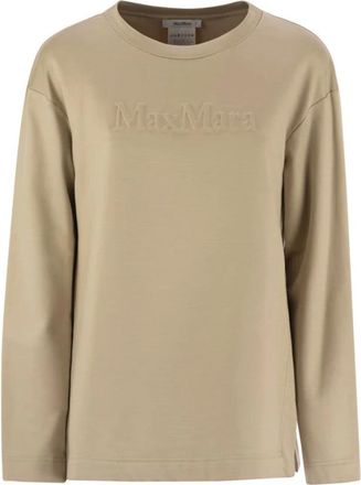 Max Mara Femme, Sweatshirts et sweats &agrave; capuche, Beige, Taille: 38 FR Berma SweaT-shirt