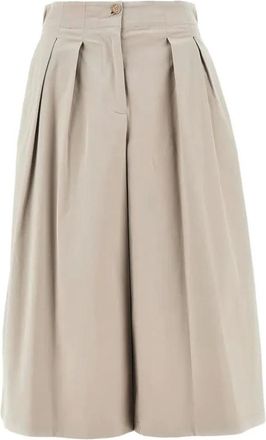 Emporio Armani Pantalon large pliss&eacute; - Femme - Shorts - Beige - Taille: 36 FR