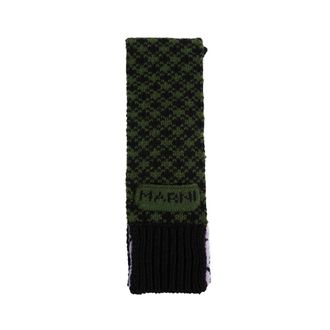 Marni Geometric Wool Knit Scarf